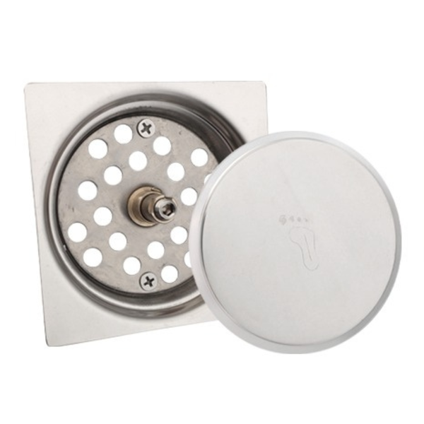 Ralo Click Quadrado 10x10cm Inox