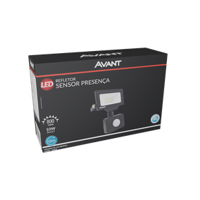 Refletor LED com Sensor de Presença 10W Branco 6500K