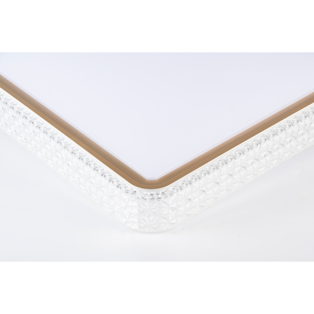 Painel LED Kenle 36W Cristal Quadrado Dourado