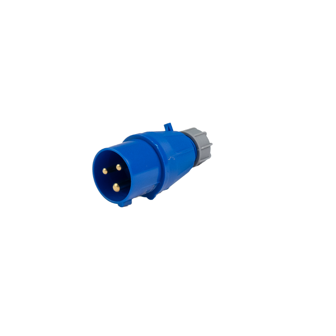 Plug Móvel Industrial 2P+T 16A 6H 220V Azul